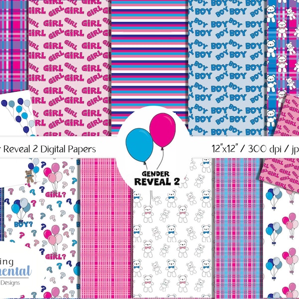 Gender Reveal Scrapbook Paper - Etsy