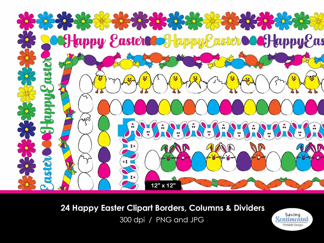 Easter Clipart, Easter PNG, Easter Borders, Columns & Dividers, Made ...