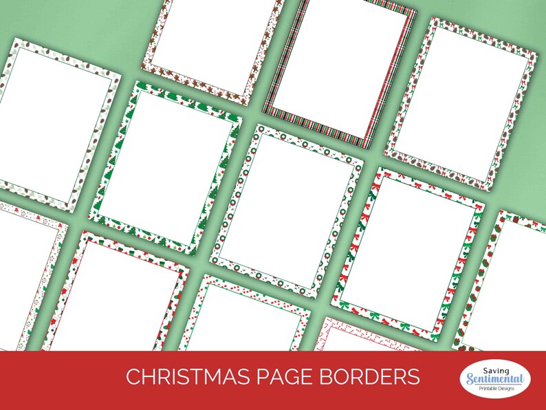 Christmas Page Borders, Festive Stationery (digital Download) - Etsy