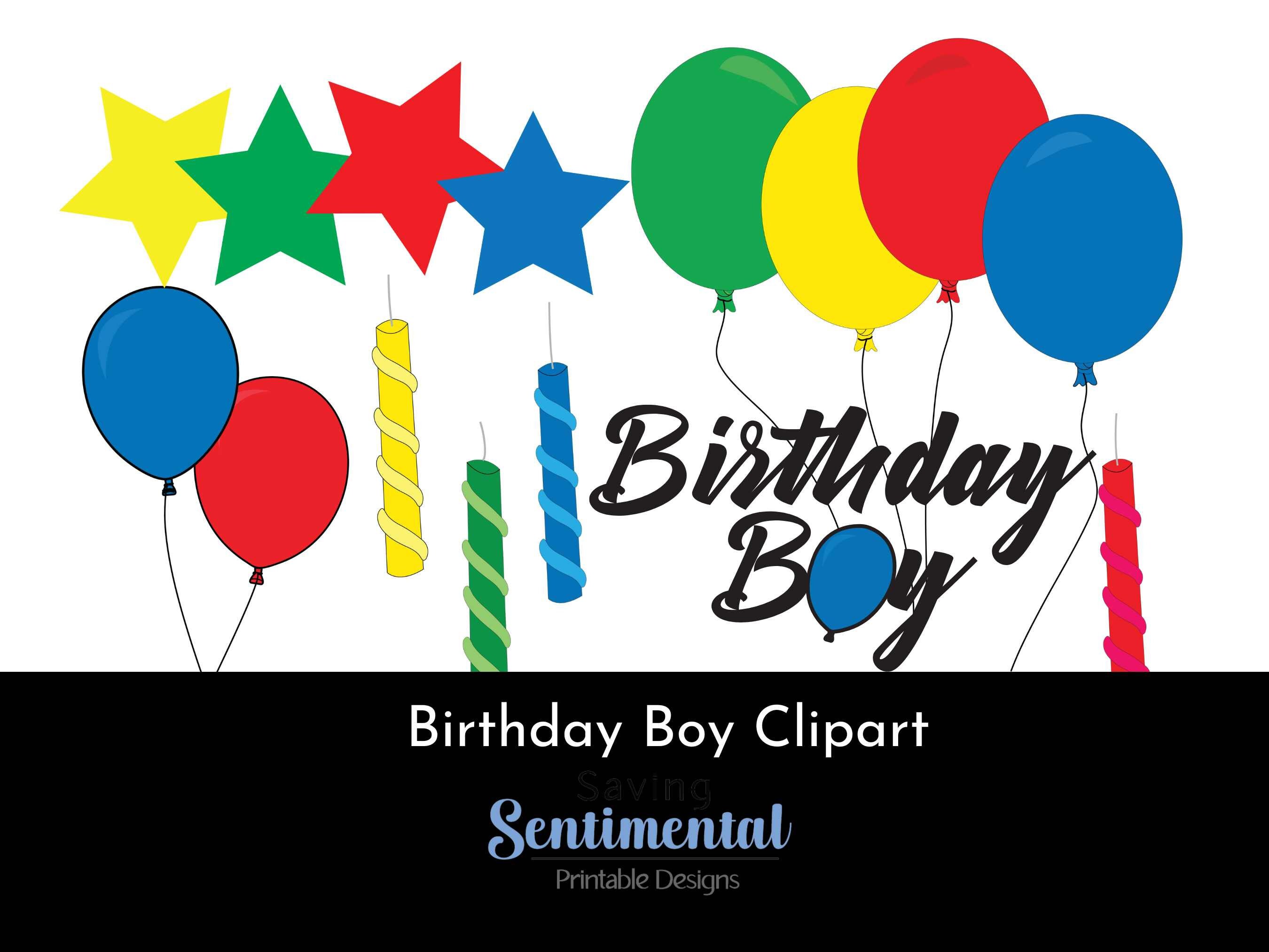 Birthday Clipart and Birthday Backgrounds, Digital Paper With Happy ...