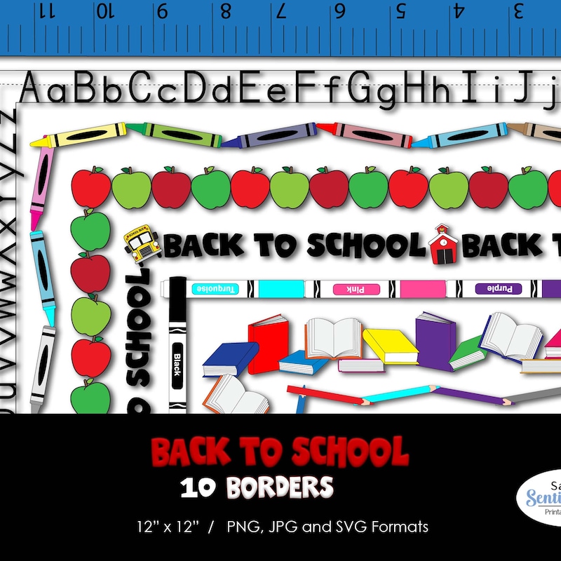 Back to School Border - Etsy