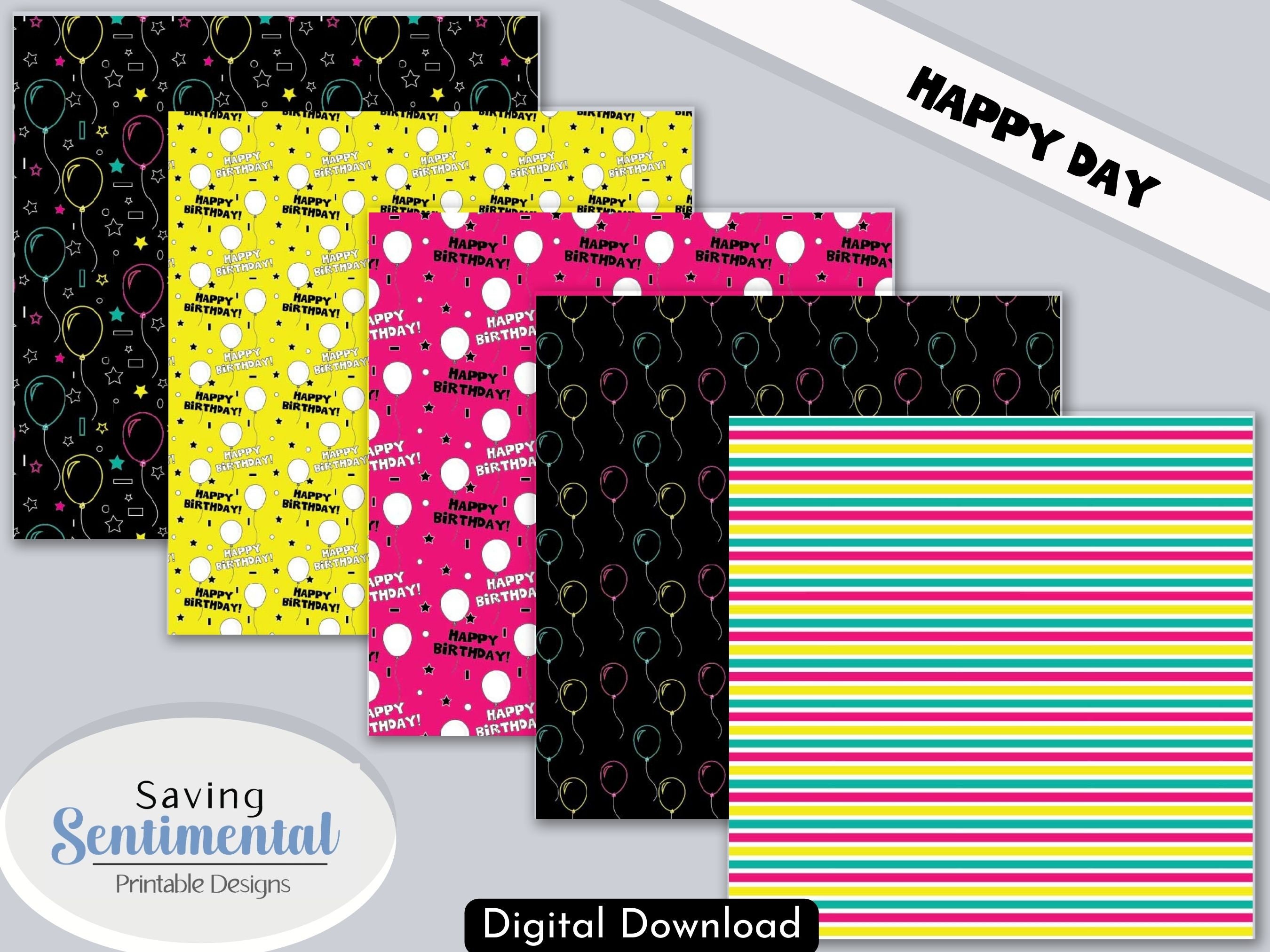 Happy Day Digital Papers, Birthday Digital Paper, Birthday Paper ...