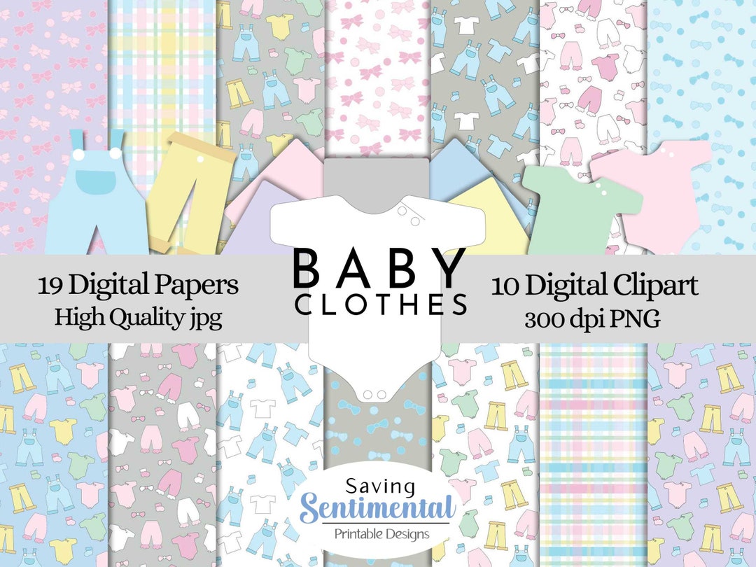 Baby Clipart and Baby Scrapbook Paper, Digital Download - Etsy
