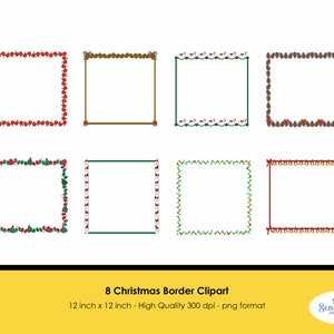Christmas Borders Clipart, Set of 24 Christmas Clipart Borders, Columns ...