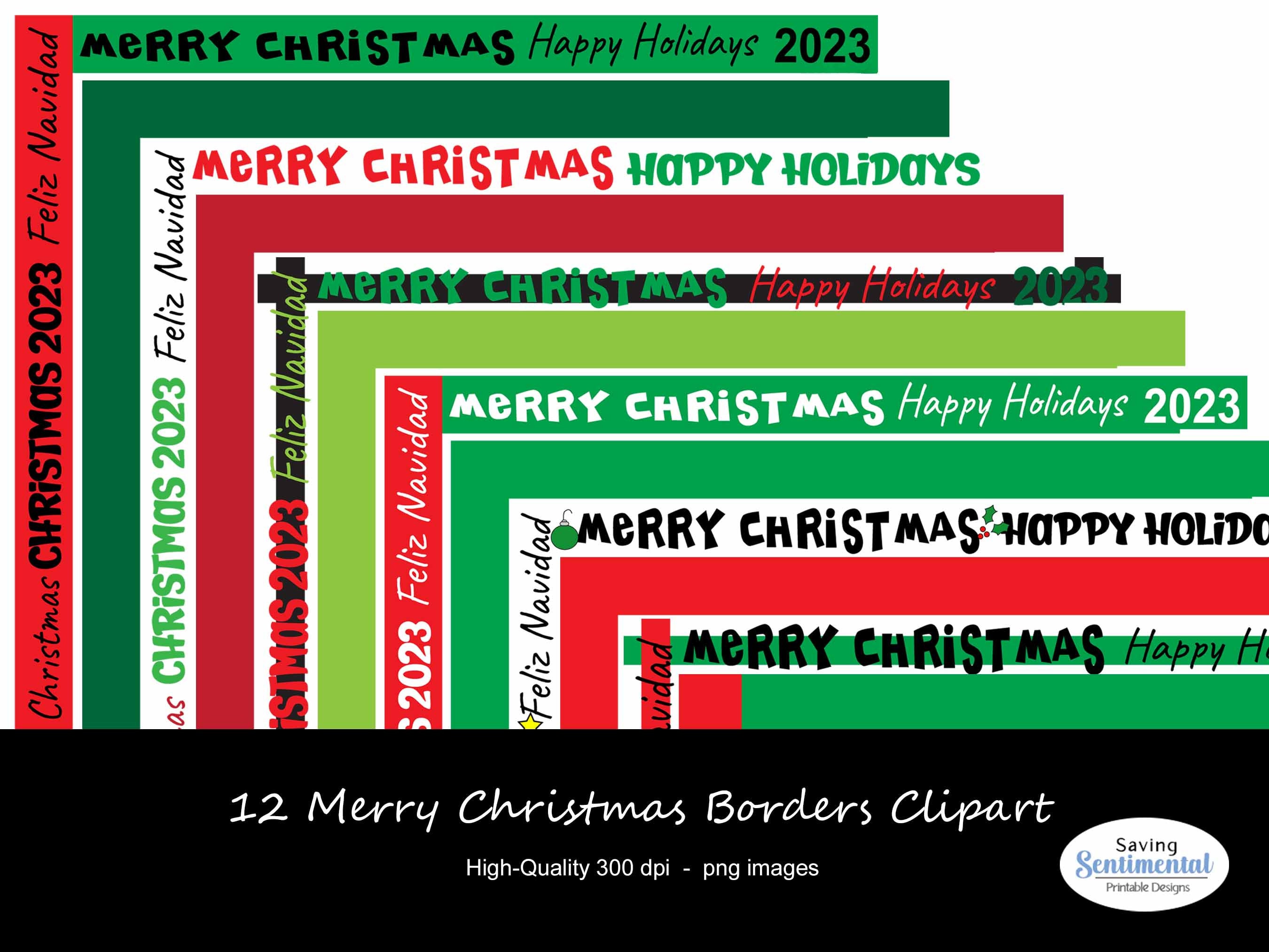 Christmas Borders Clipart, Merry Christmas Clipart Christmas Frames ...