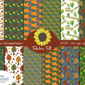 Fall Digital Paper, Autumn Digital Paper, Fall Background, Fall ...