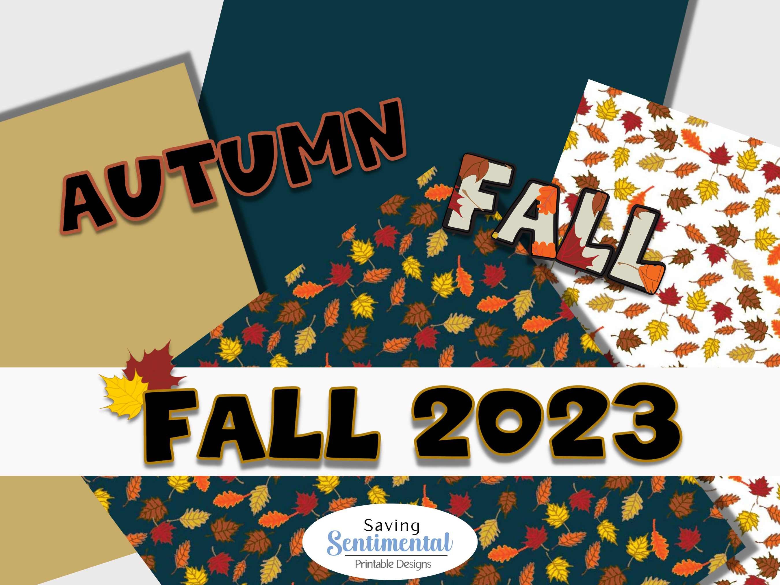 Fall Digital Paper and Fall Clipart, Fall Scrapbook Papers and Fall ...
