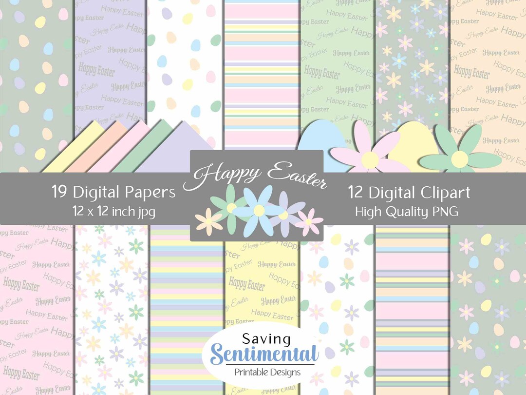 Easter Clipart, Spring Clipart and Easter Digital Papers With Easter ...