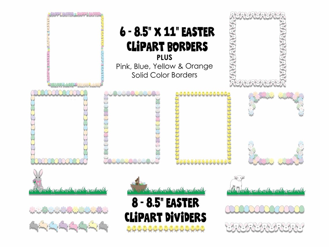 Easter Borders Clipart Easter Frames Dividers Columns Easter PNG ...