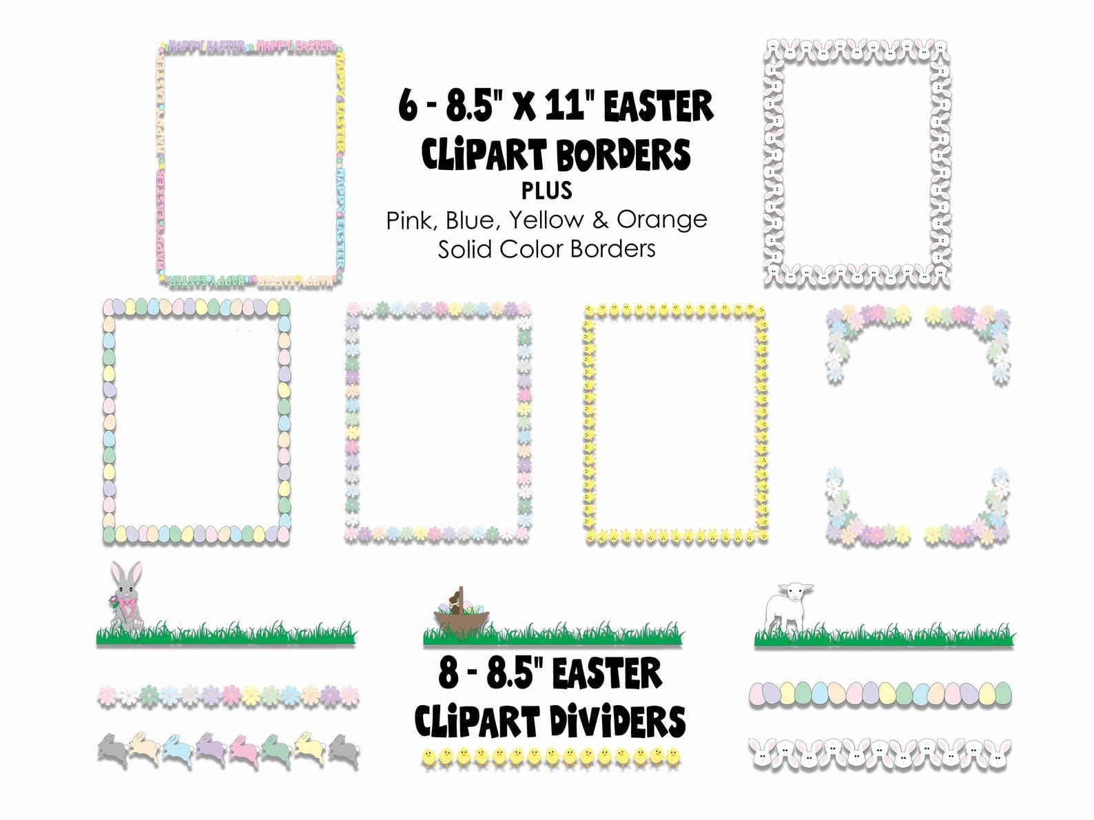 Easter Borders Clipart Easter Frames Dividers Columns Easter PNG ...