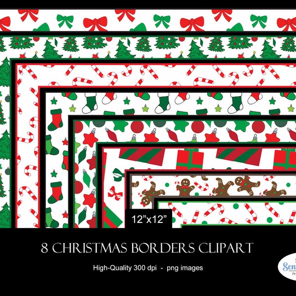 Christmas Photo Frames Clipart - Etsy