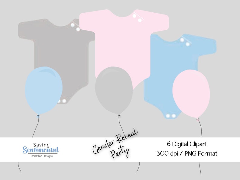 Gender Reveal Party Digital Paper & Clipart (digital Download) - Etsy