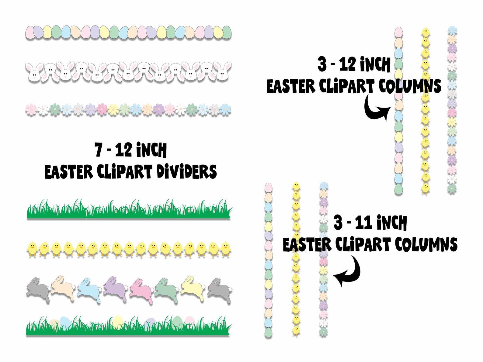 Easter Borders Clipart Easter Frames Dividers Columns Easter PNG ...