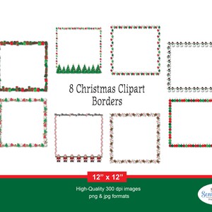 Christmas Borders Clipart, Page Dividers, Columns (digital Download) - Etsy