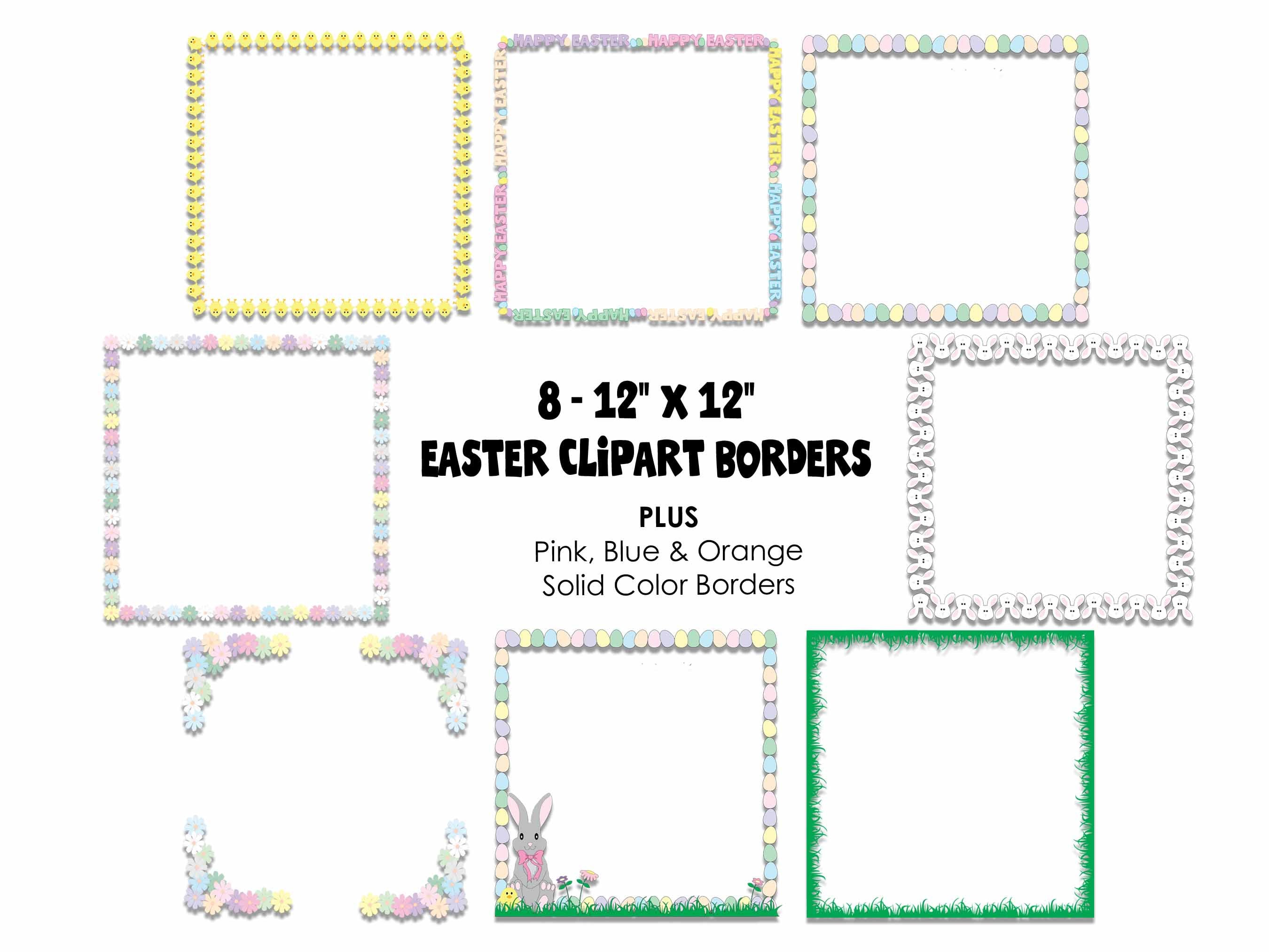 Easter Borders Clipart Easter Frames Dividers Columns Easter PNG ...