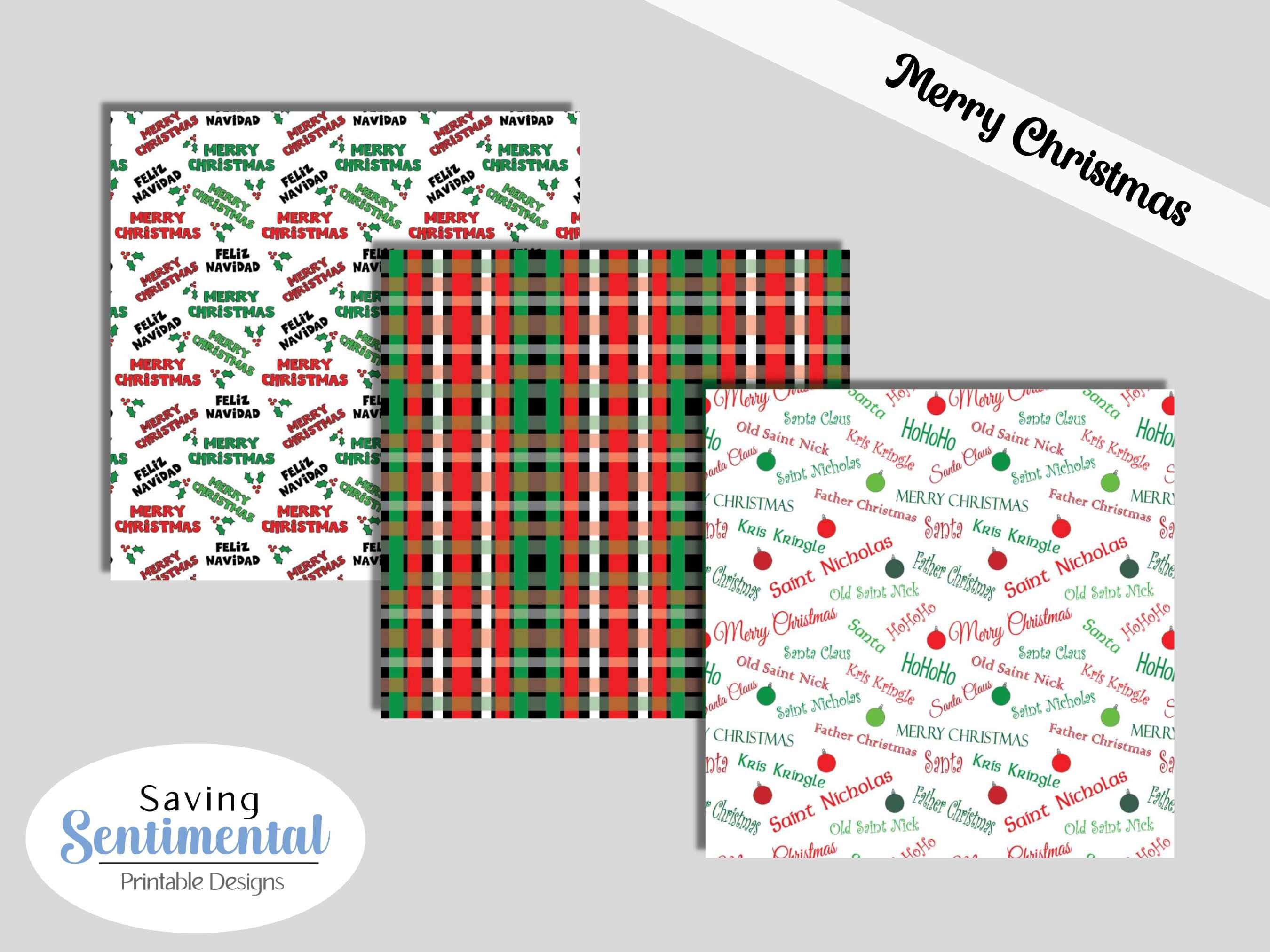 Christmas Digital Papers and Christmas Clipart, Instant Download ...