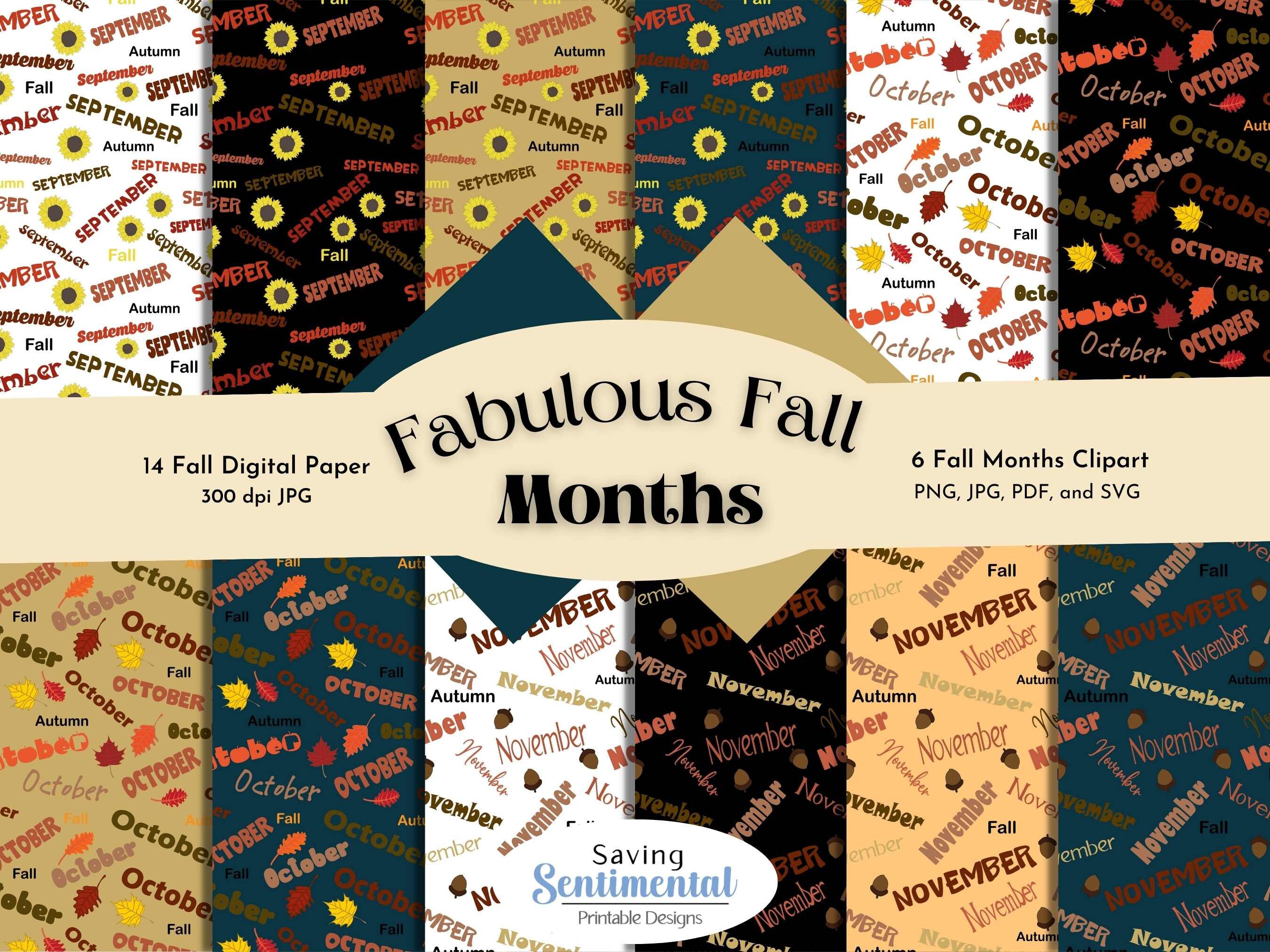 Fall Digital Paper and Fall Clipart, Fall Scrapbook Papers and Fall ...