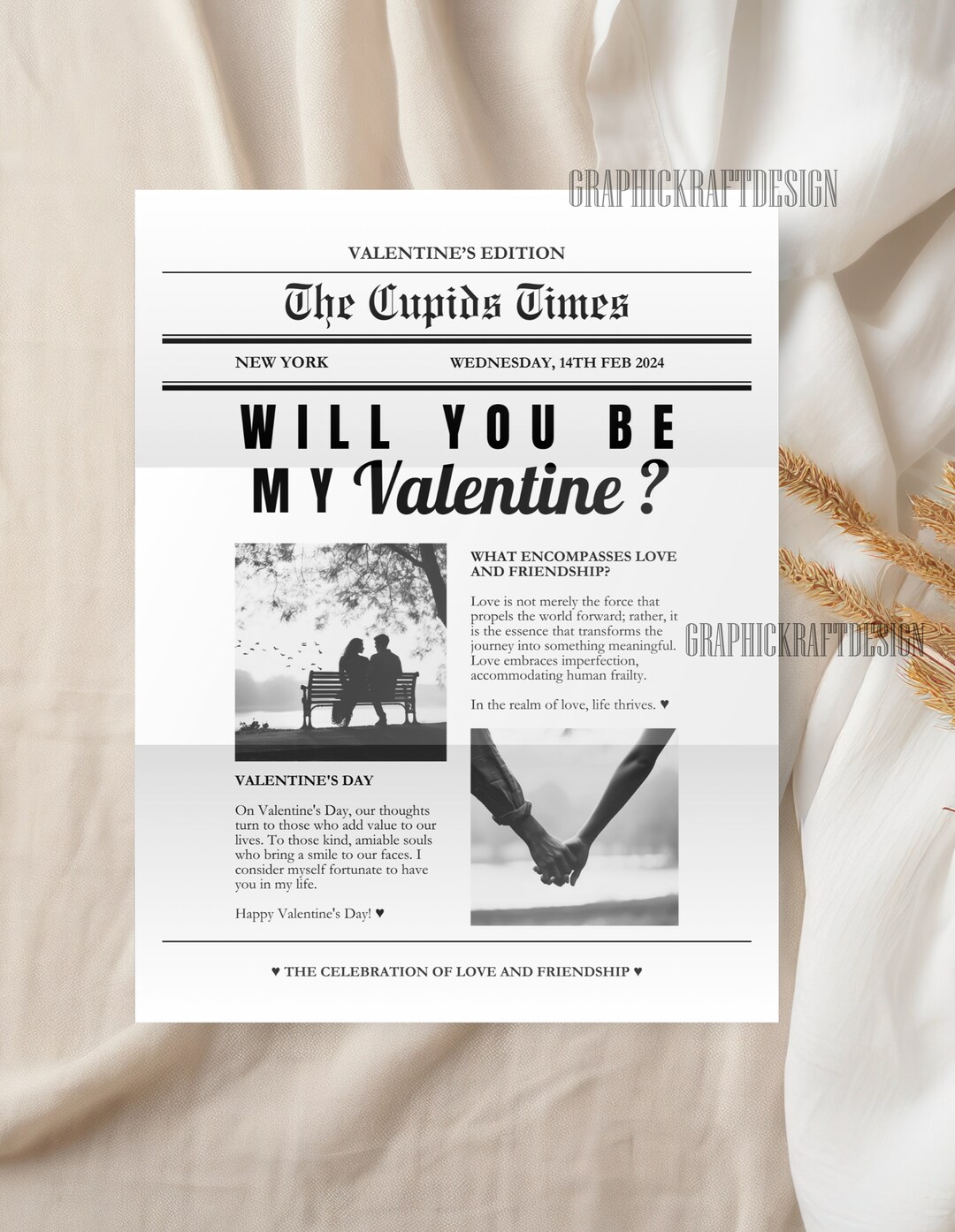 Cupids Valentines Newspaper Post for Florists Valentines Day Decor or ...