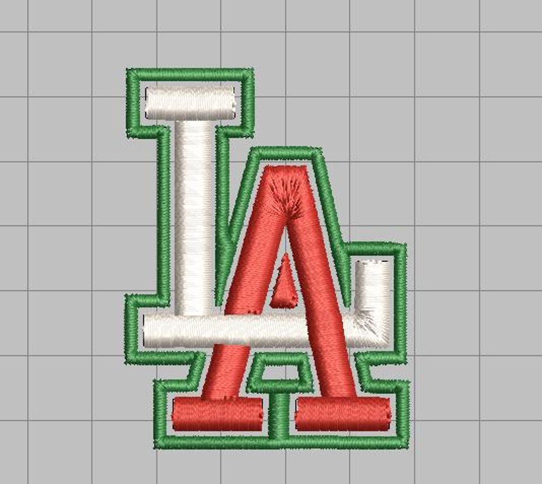 LA Embroidery File, Tri Color LA Embroidery Digital File, Pes, Emd, Bmp ...