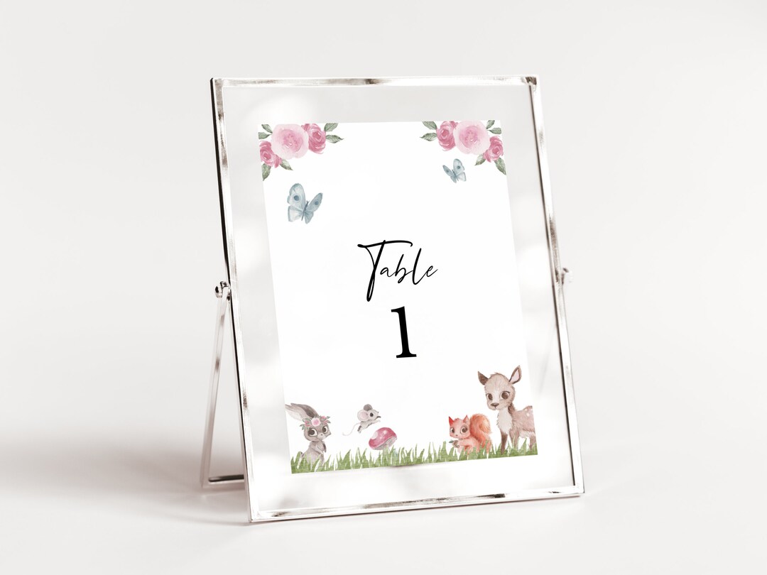 Table Numbers Baby Shower Woodland INSTANT DOWNLOAD Table - Etsy