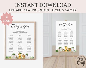 Safari Seating Chart - Etsy