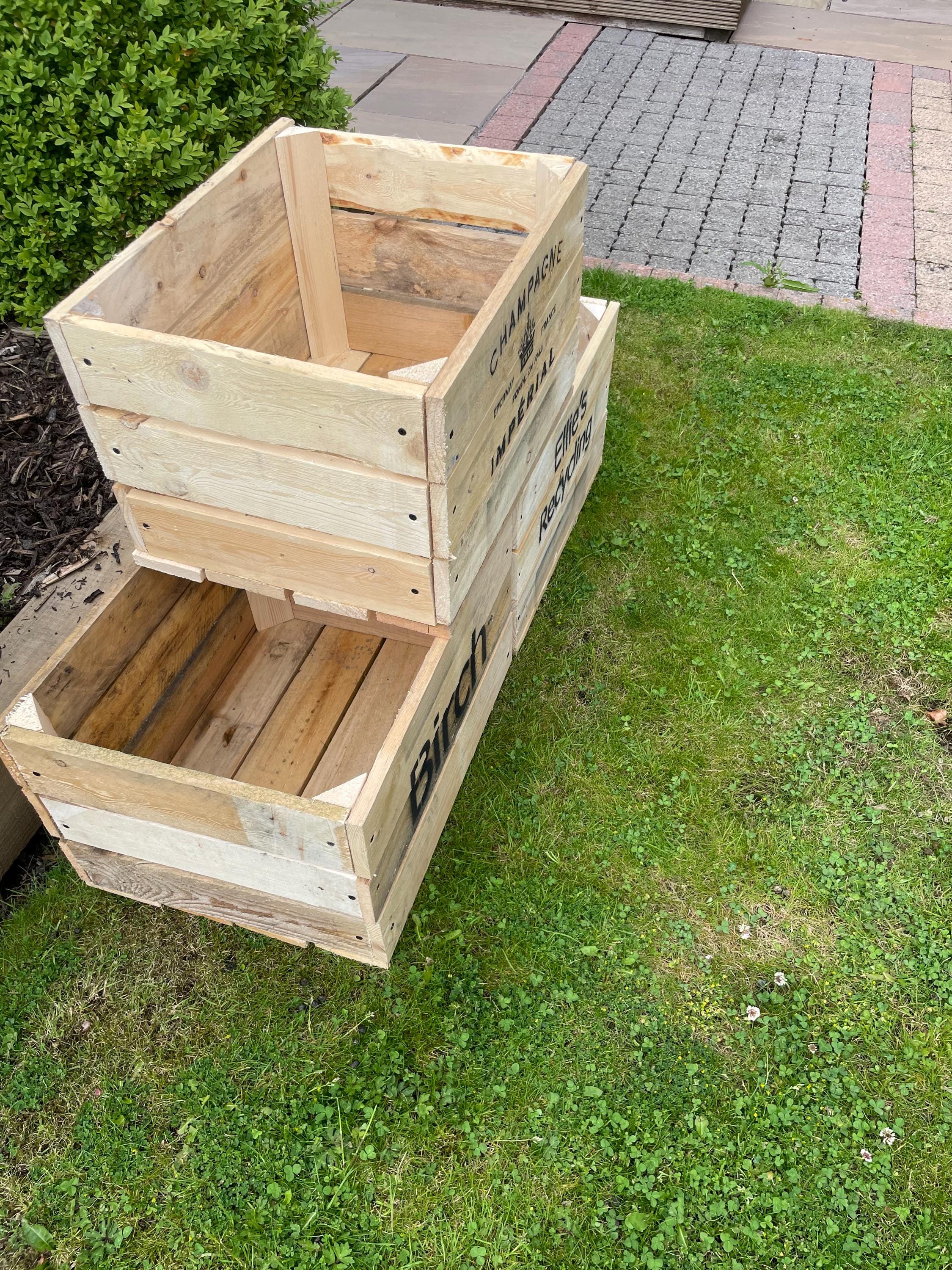 Wooden Apple Crates Rustic UK Recycled Timber Boxes Apple Crates - Etsy