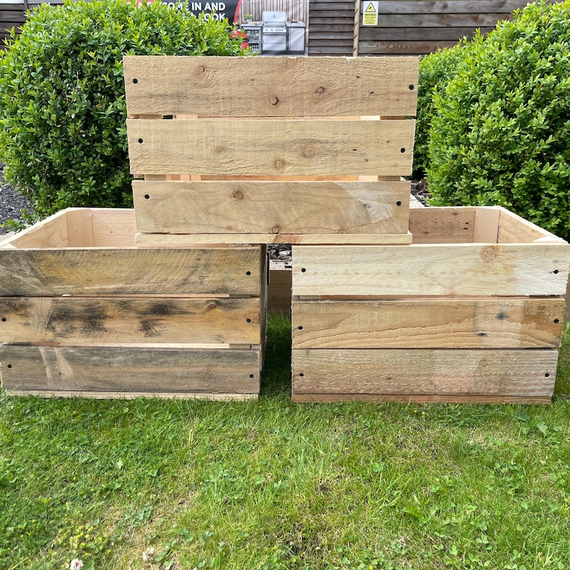 Wooden Crates Wide - Etsy UK