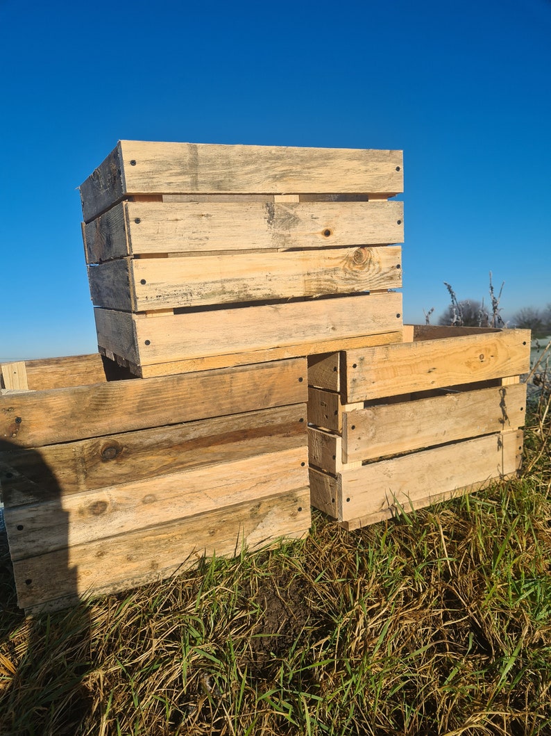 Wooden Apple Crates Rustic Original Boxes UK Recycled Timber - Etsy