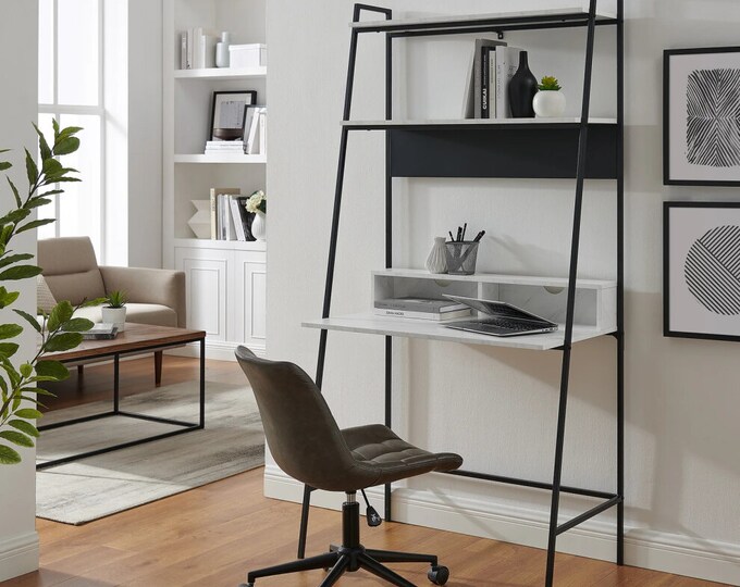 Lean to Desk Handmade Wooden Ladder Desk - Etsy UK