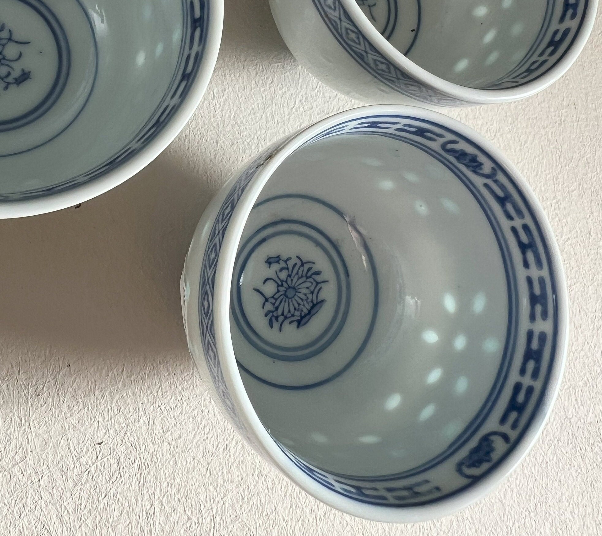 1970s Rare Translucent Rice Grain ling-long Porcelain Teacups, Sold as ...