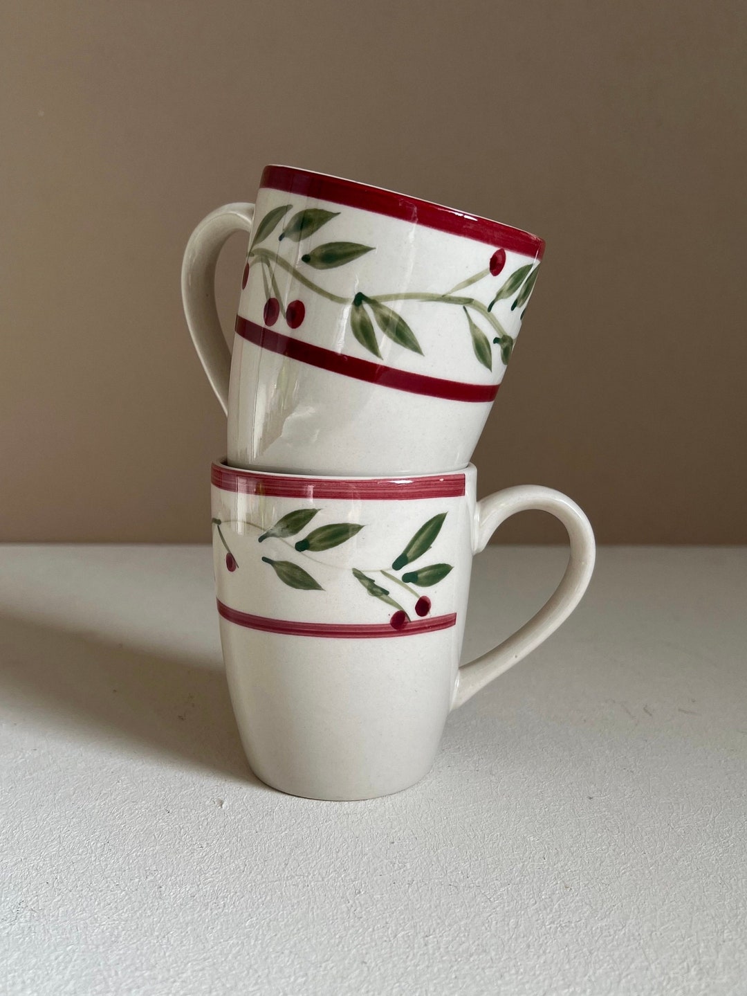 1980s Hand Painted Cherry Mug Made in England by Royal Norfolk, Sold ...