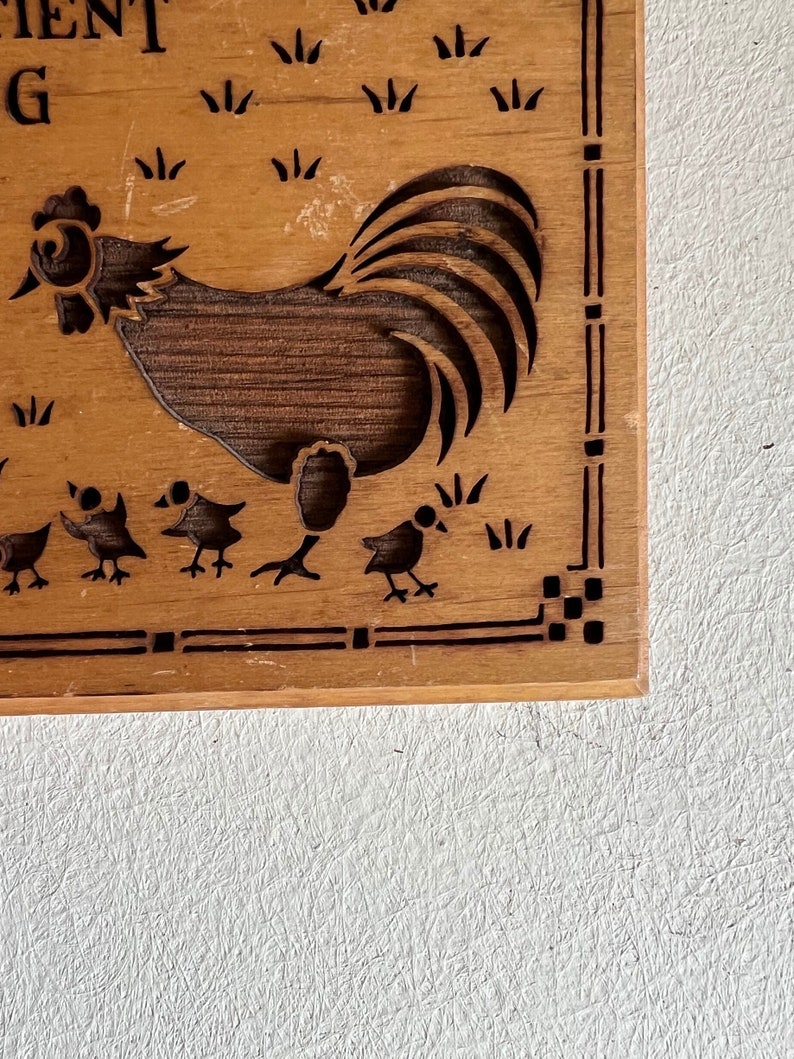 1980s Laser-engraved Wooden Chicken & Patient Egg Plaque - Etsy
