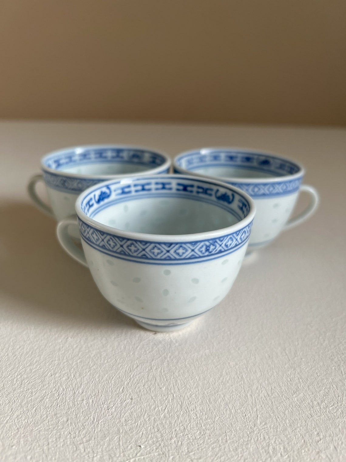 1970s Rare Translucent Rice Grain ling-long Porcelain Teacups, Sold as ...