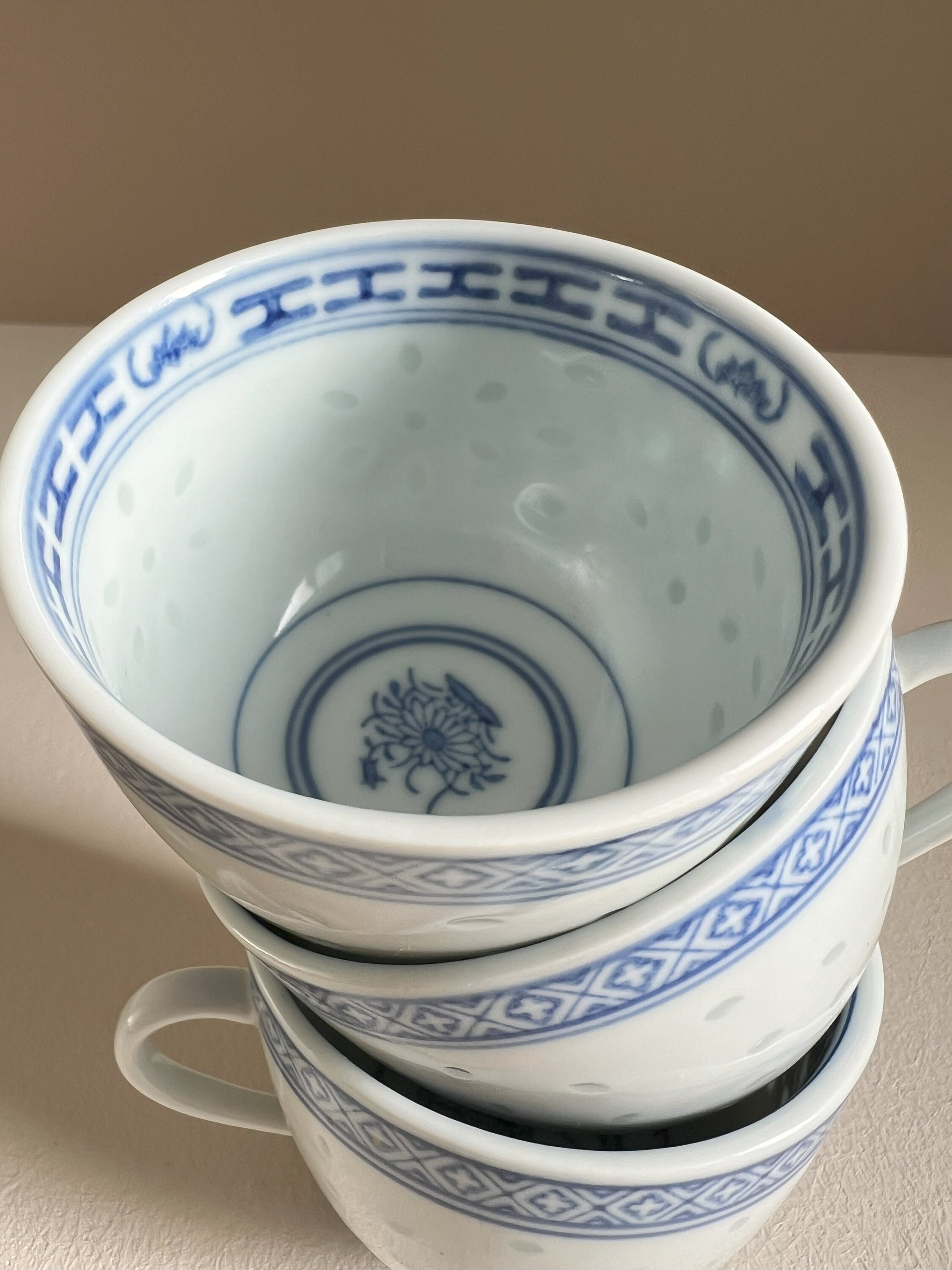 1970s Rare Translucent Rice Grain ling-long Porcelain Teacups, Sold as ...