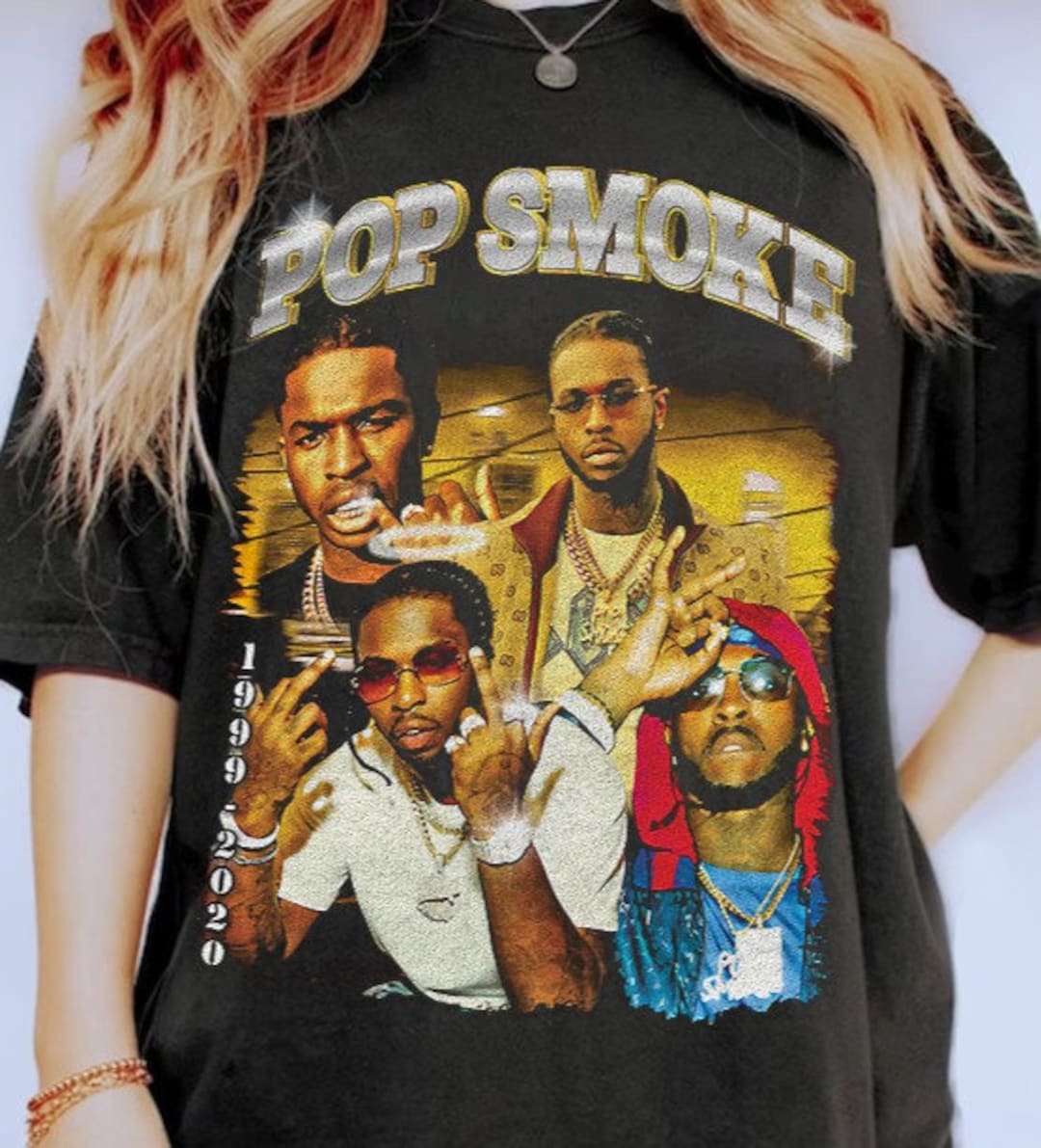 Vintage Style Pop Smoke Rapper Unisex Shirt Graphic Tee, Hip Hop Shirt ...