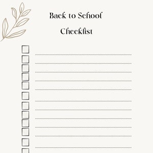 Back to School Printable Checklist. Digital File. Checklist. - Etsy