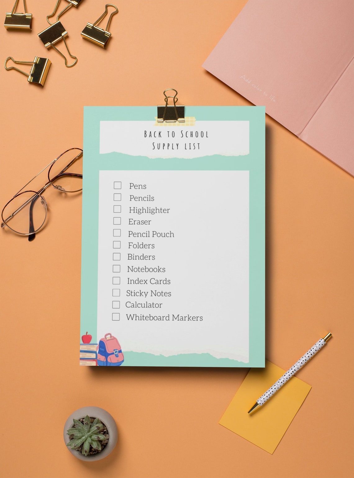 Back to School Checklist. Digital Download. Checklist. PDF. - Etsy