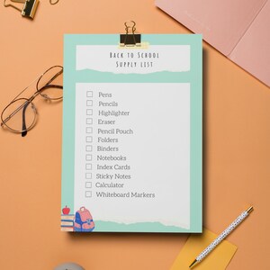 Back to School Checklist. Digital Download. Checklist. PDF. - Etsy