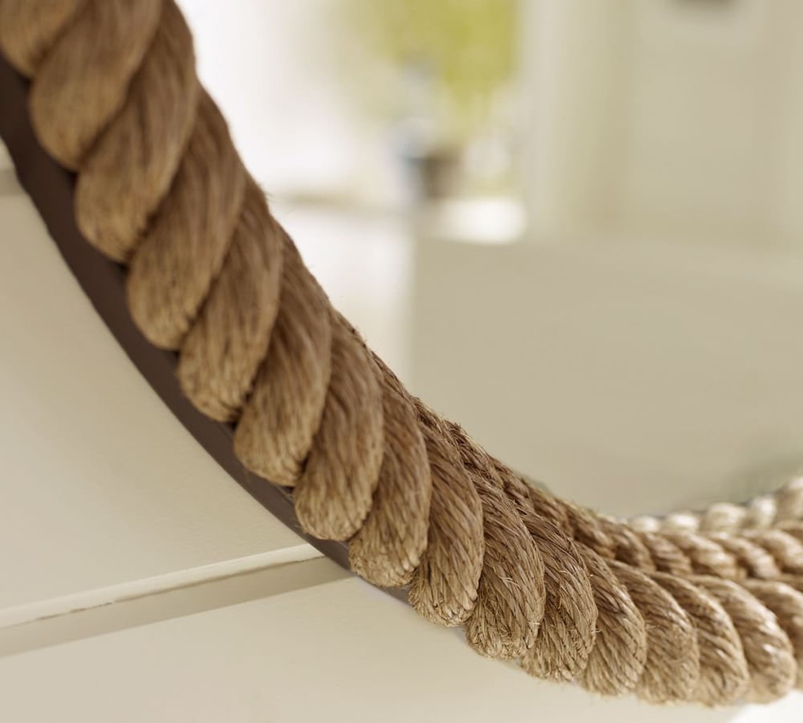 Handwoven Jute Rope Round Mirror for Home Nautical Coastal Mirror ...