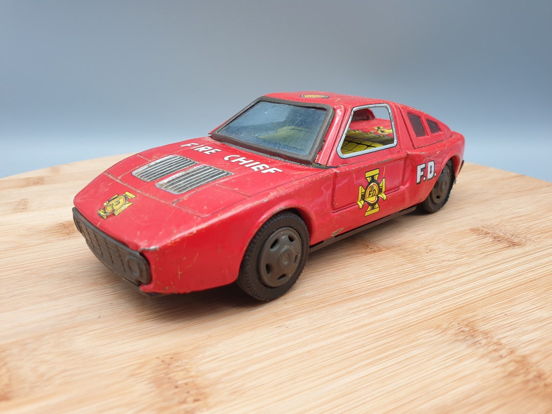 Tin Toys Yone Made in Japan. Fire Chief - Etsy