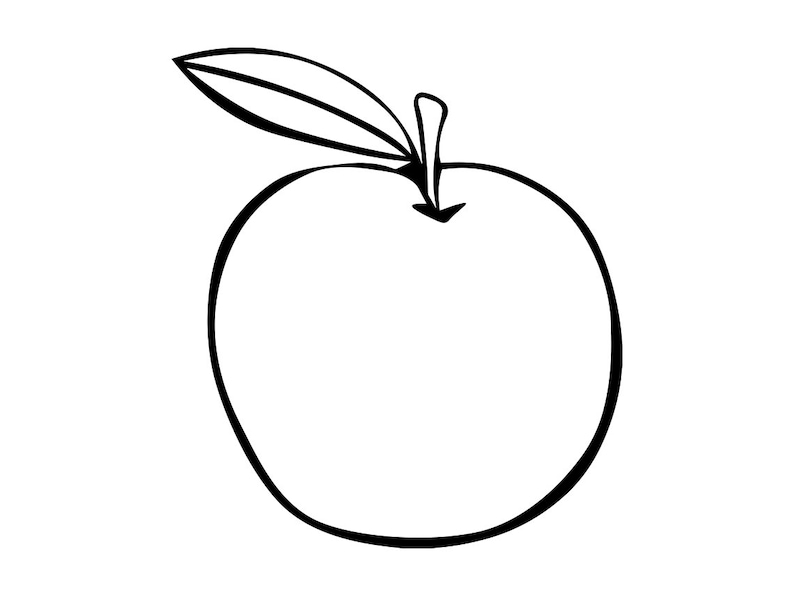 Apple Svg Fruit Svg Apple Outline Svg Apple Clipart Apple Files For Cricut Apple Cut Files