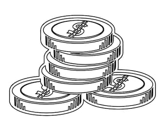 Money Svg, Coins Svg, Coins Clipart, Coins Files for Cricut, Coins Cut ...
