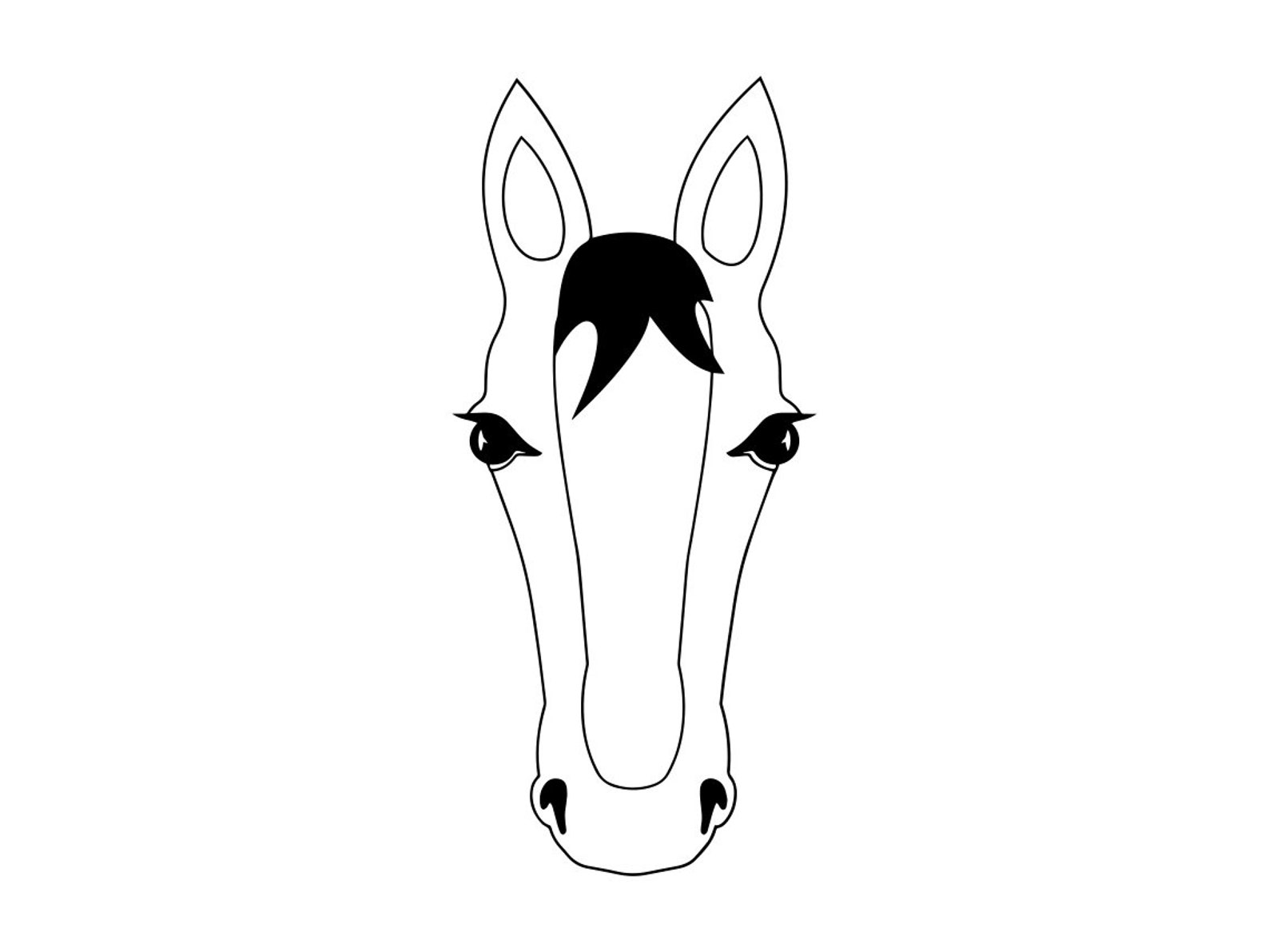 Horse Face Outline SVG, Horse Svg, Horse Clipart, Horse Files for ...