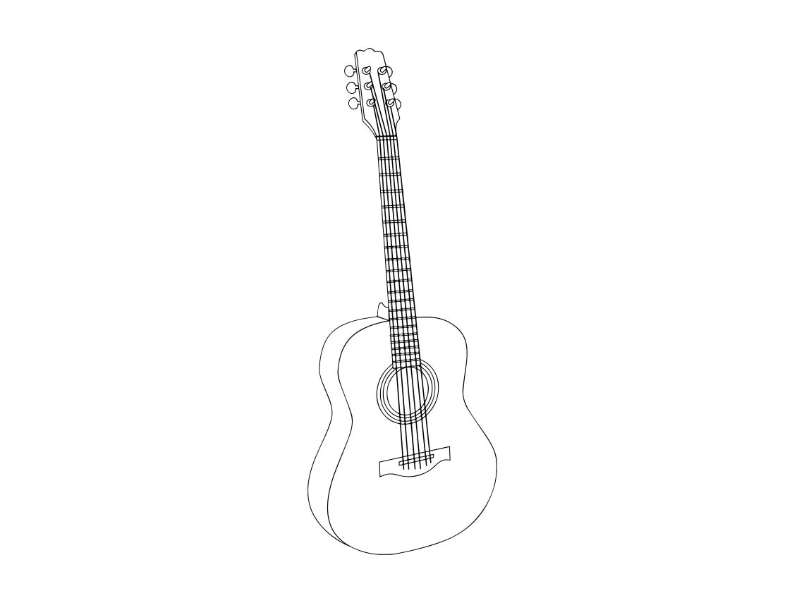 Acoustic Guitar Drawing Template
