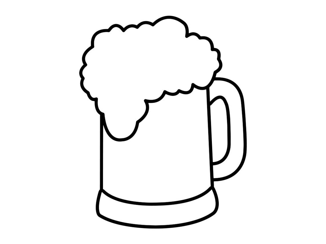 Beer Outline SVG, Beer Mug SVG, Beer SVG, Beer Mug Clipart, Beer Files ...