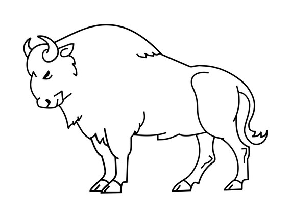 Bison Outline Svg Bison Svg Buffalo Svg Bison Clipart - Etsy