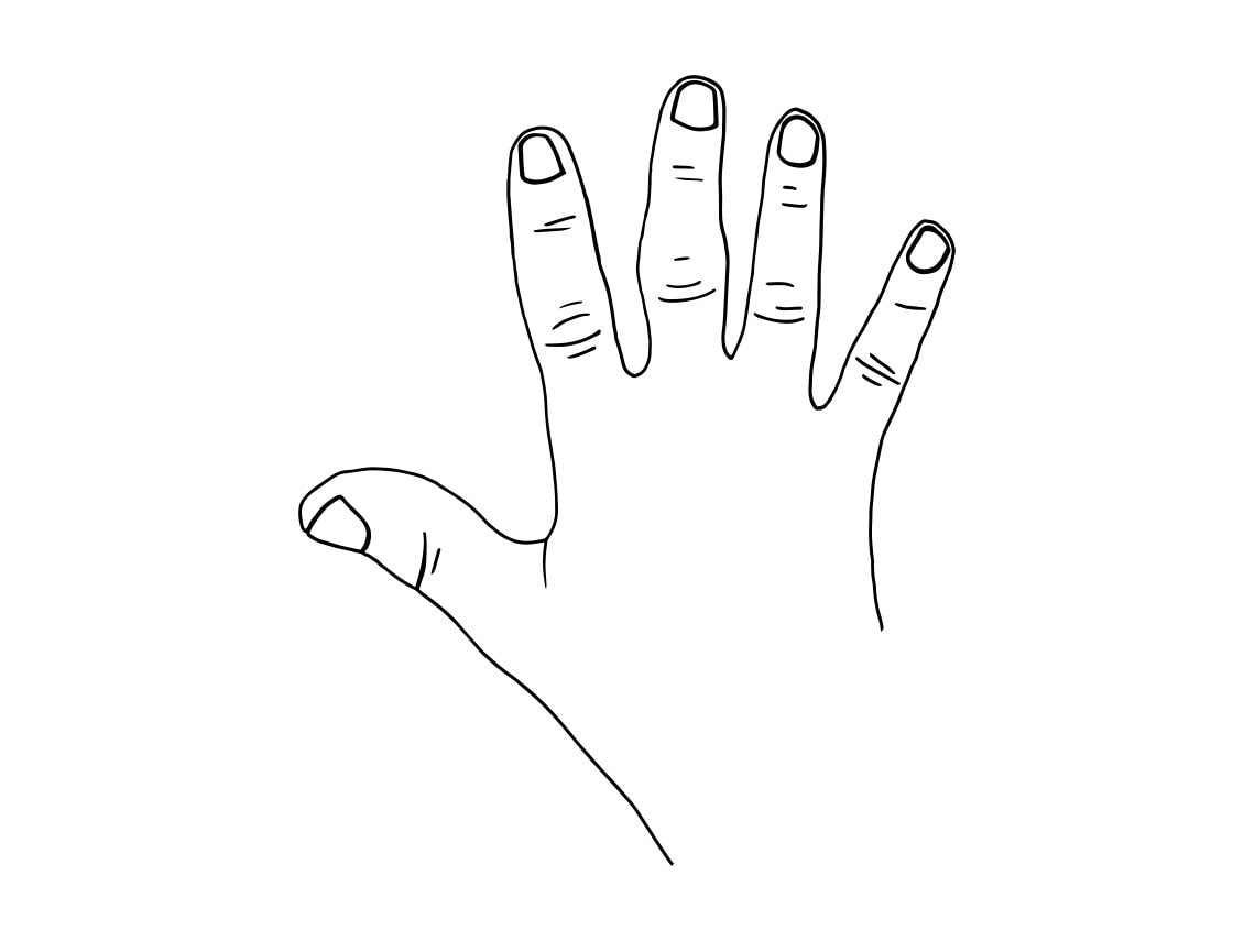 Hand Outline Svg, Hand SVG, Fingers Svg, Hand Clipart, Hand Files for ...