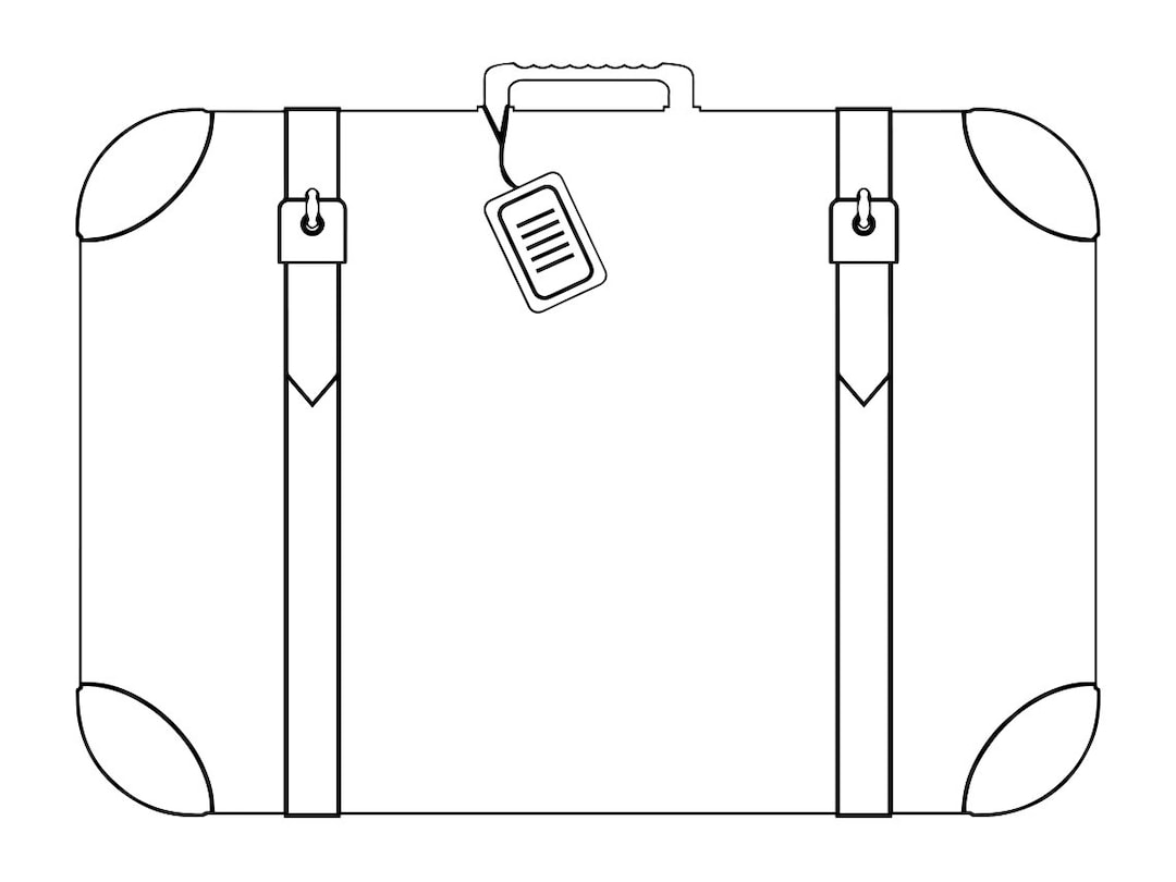 Suitcase Outline #4 SVG, Luggage Svg, Suitcase Clipart, Suitcase Files ...
