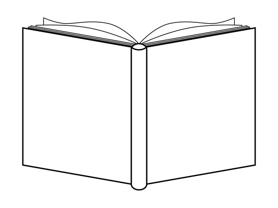 Open Book Outline Clip Art