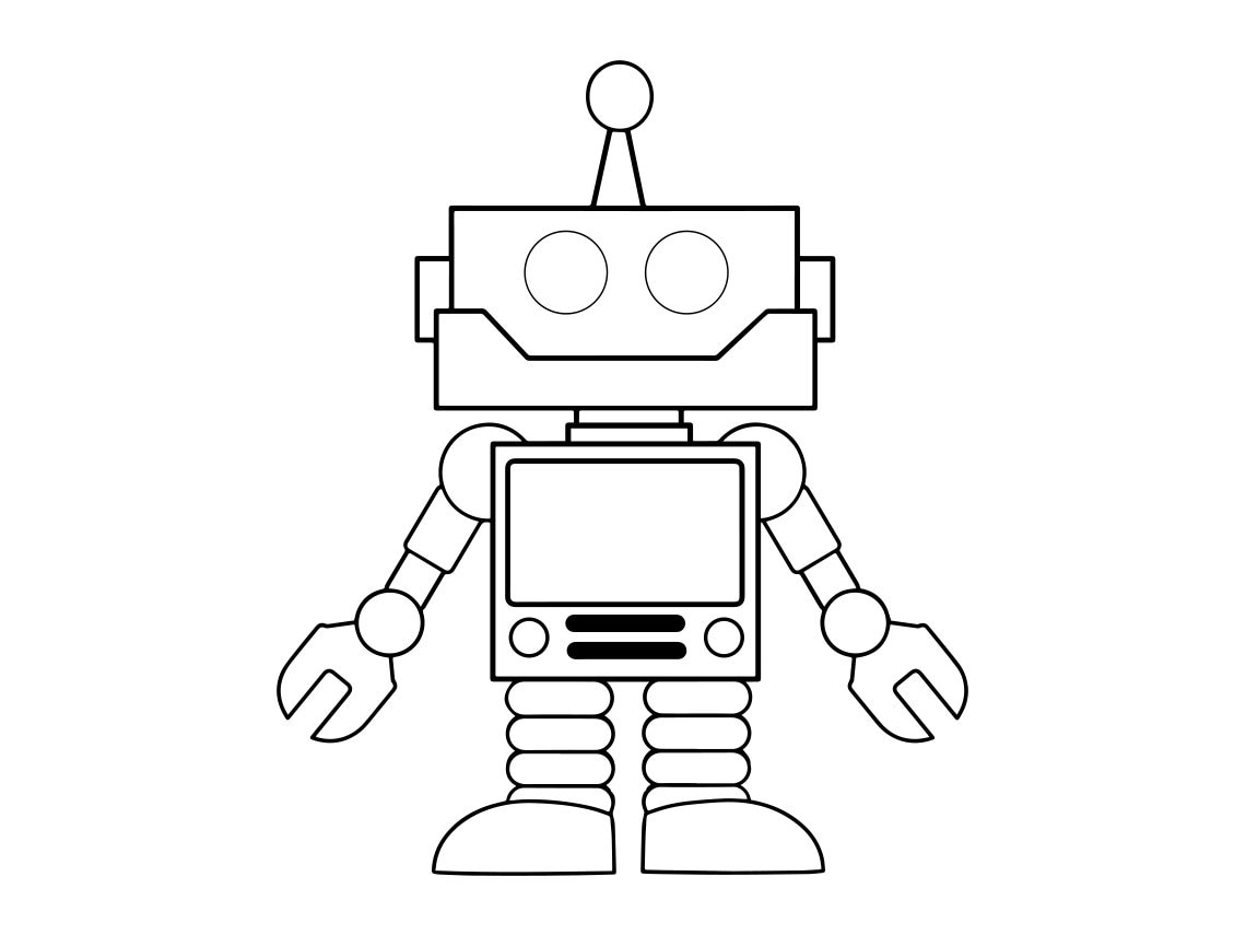 Robot Outline #2 SVG, Robot SVG, Alien Svg, Robot Clipart, Robot Files ...